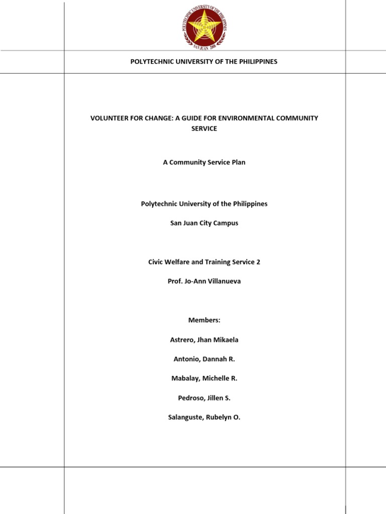 CWTS Project Plan | PDF | Volunteering | Community