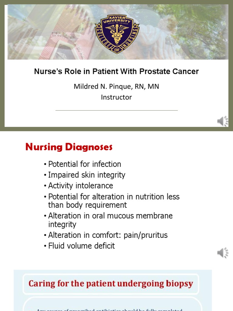 Prostate Cancer Nursing Management Guide | PDF