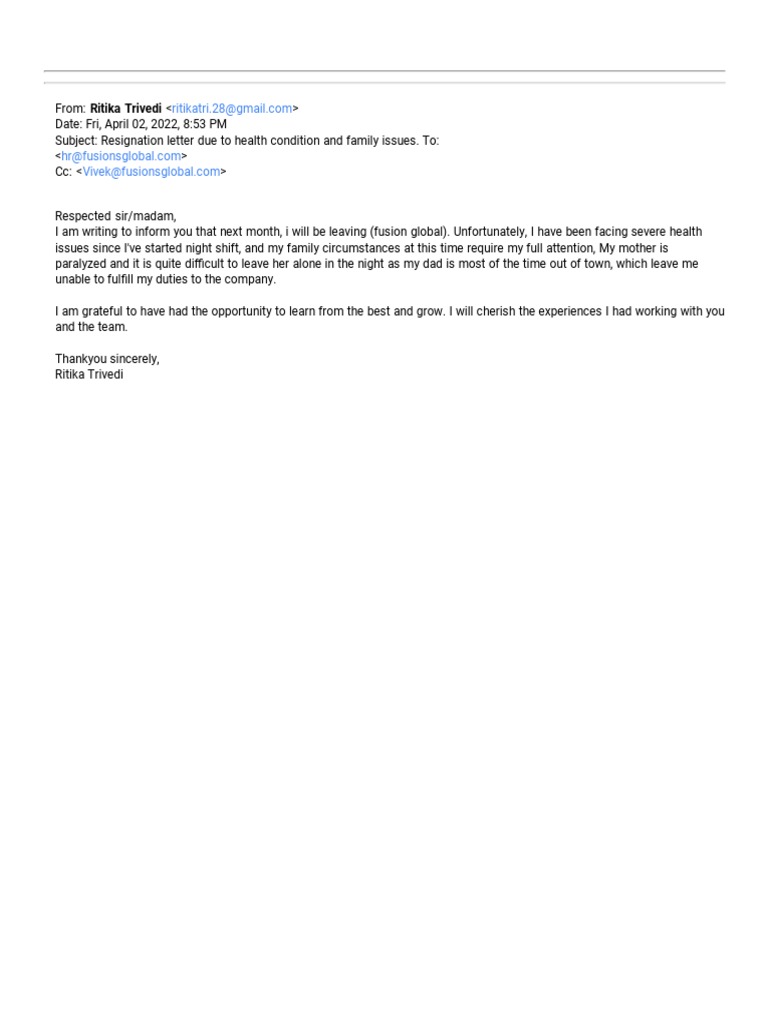 Gmail - FWD - Resignation Letter Due To Health Condition and Family ...