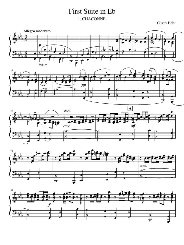 Holst: First Suite in E Flat | PDF | Suites | Compositions