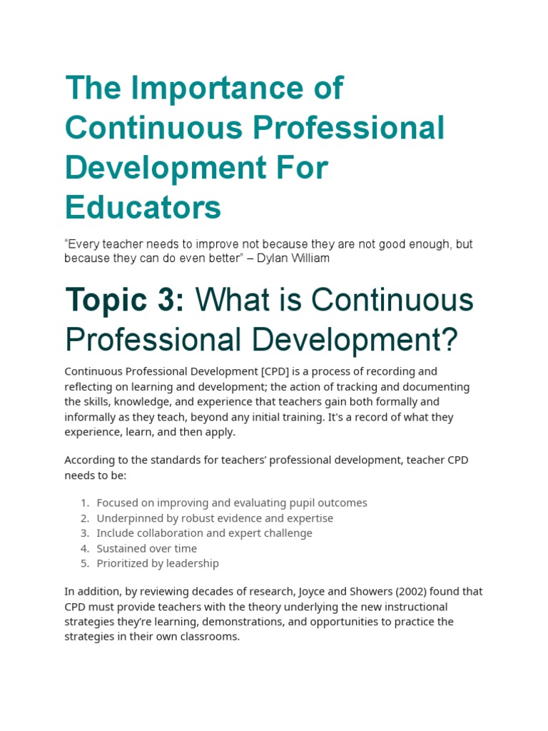 The Importance Of Continuing Professional Development Cpd CPD Benefits