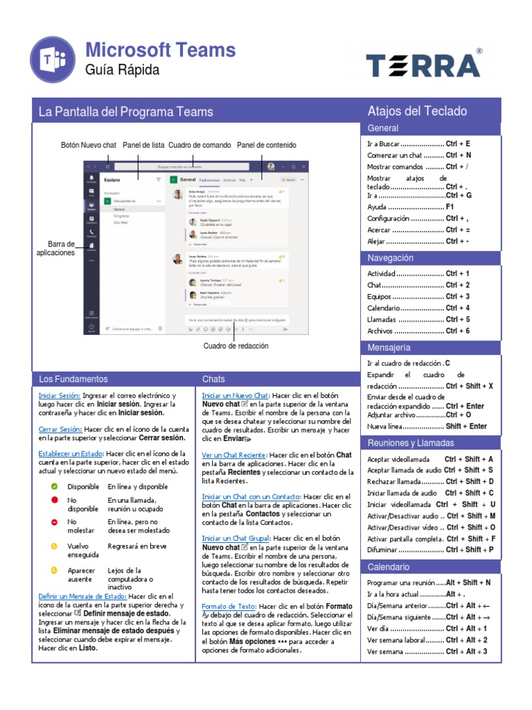 Teams Espanol Guía Rápida | PDF | Chat en linea | Ventana (informática)