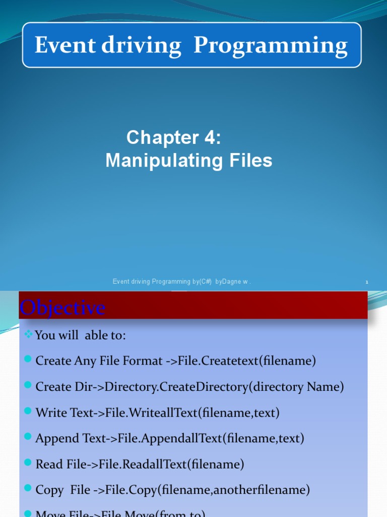 Chapter 4 - Manipulating Files | PDF | Computer File | Filename