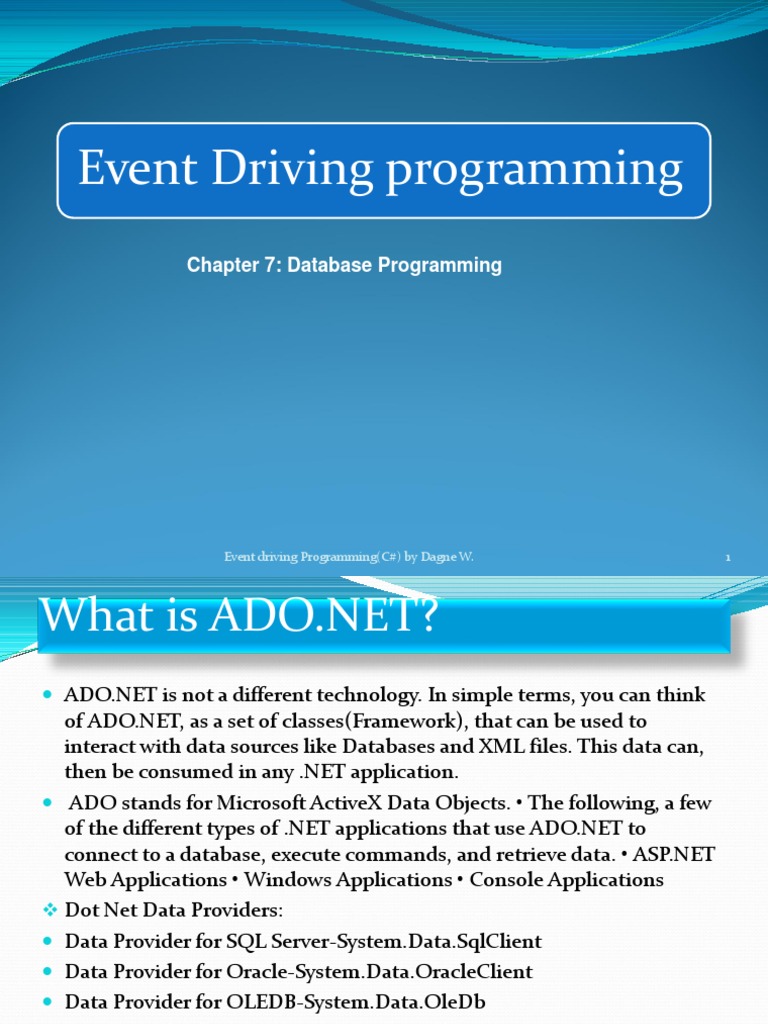 Chapter 6 - Database Programming | PDF