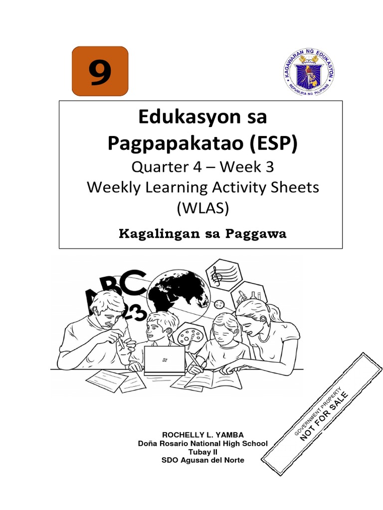 Edukasyon Sa Pagpapakatao (ESP) : Quarter 4 - Week 3 Weekly Learning ...