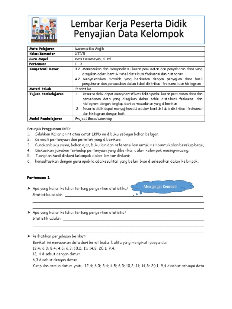 LKPD Penyajian Data | PDF