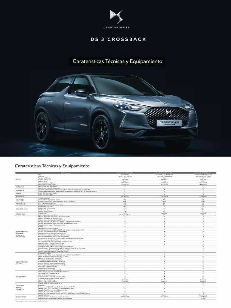 Ficha DS3 Crossback | PDF