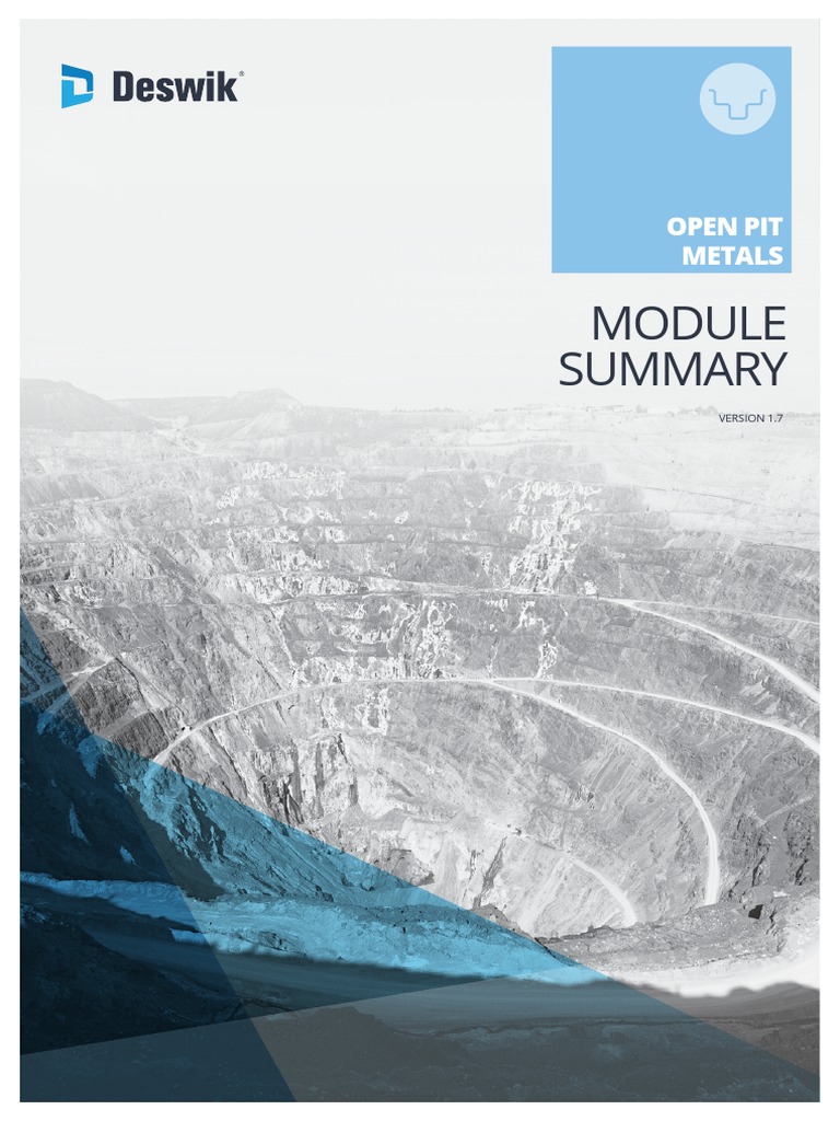 Deswik Module Summary OPM 1 | PDF | Computer Aided Design | Databases