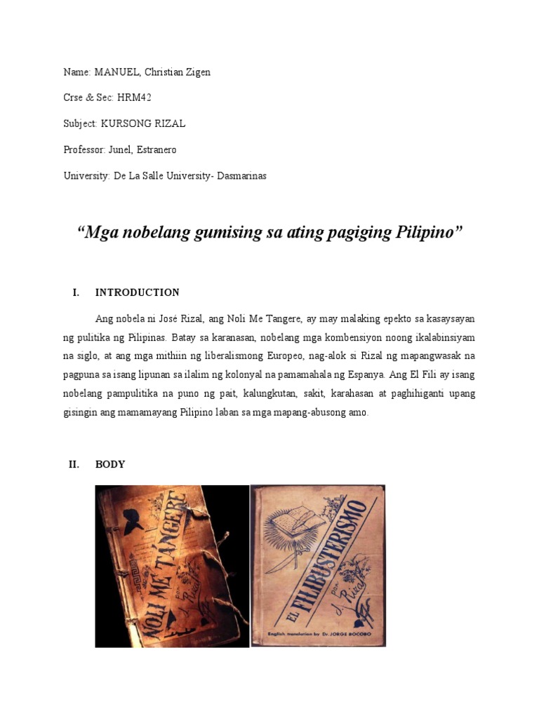 Mga Nobelang Gumising Sa Ating Pagiging Pilipino | PDF