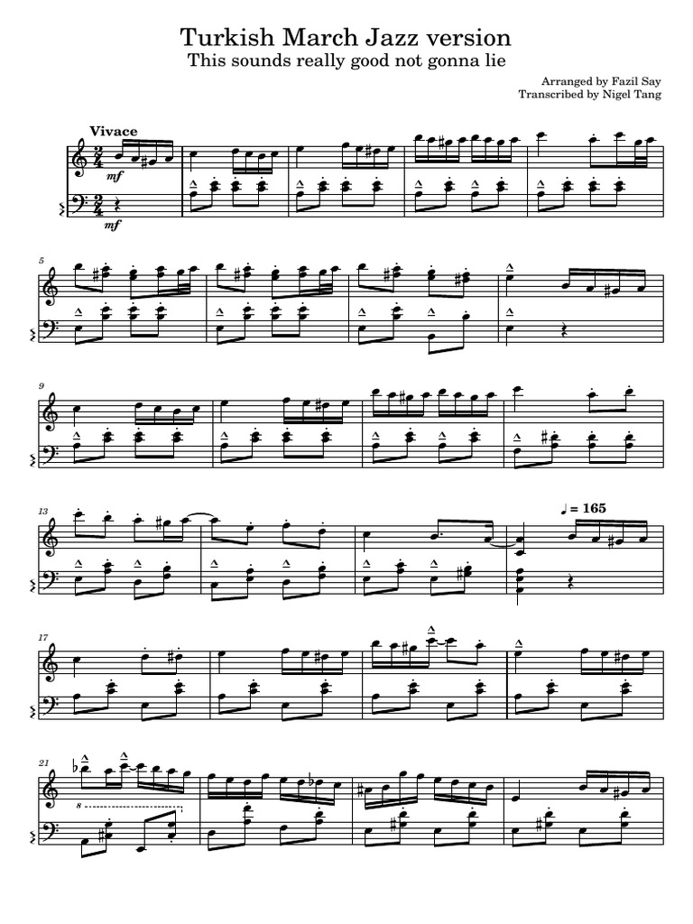 Turkish March Jazz Version | PDF