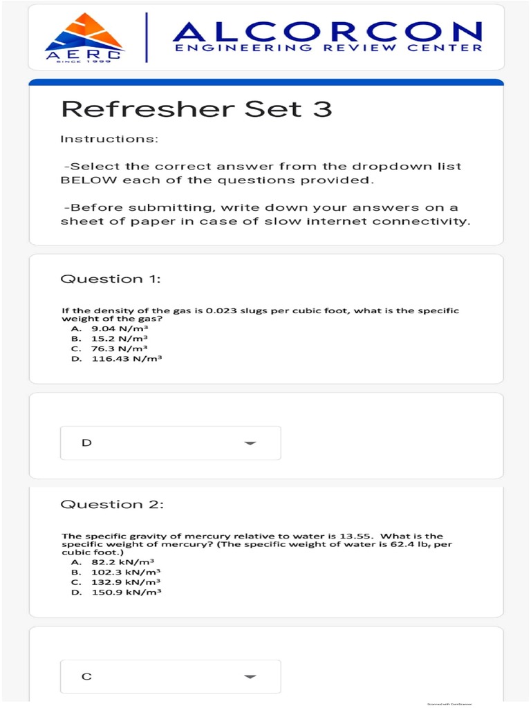 Refresher Set 3 | PDF