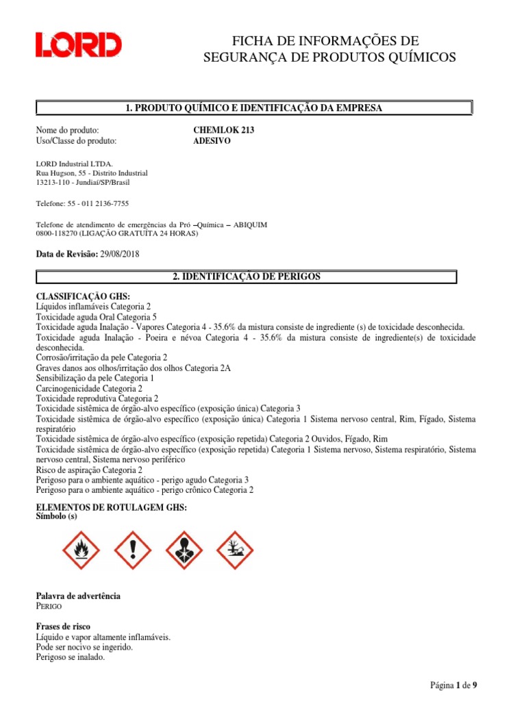 Fispq - Chemlok 213 | PDF | Solvente | Química