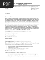 Summerreadingform Grade8 | PDF