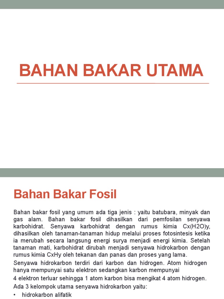 Materi MKE Bahan Bakar Utama | PDF