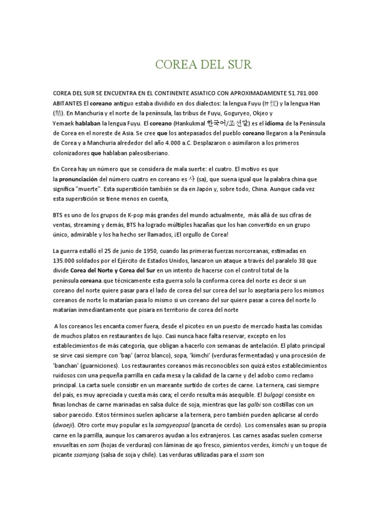 Corea Del Sur Aspectos Generales Sobre Su Historia Cultura