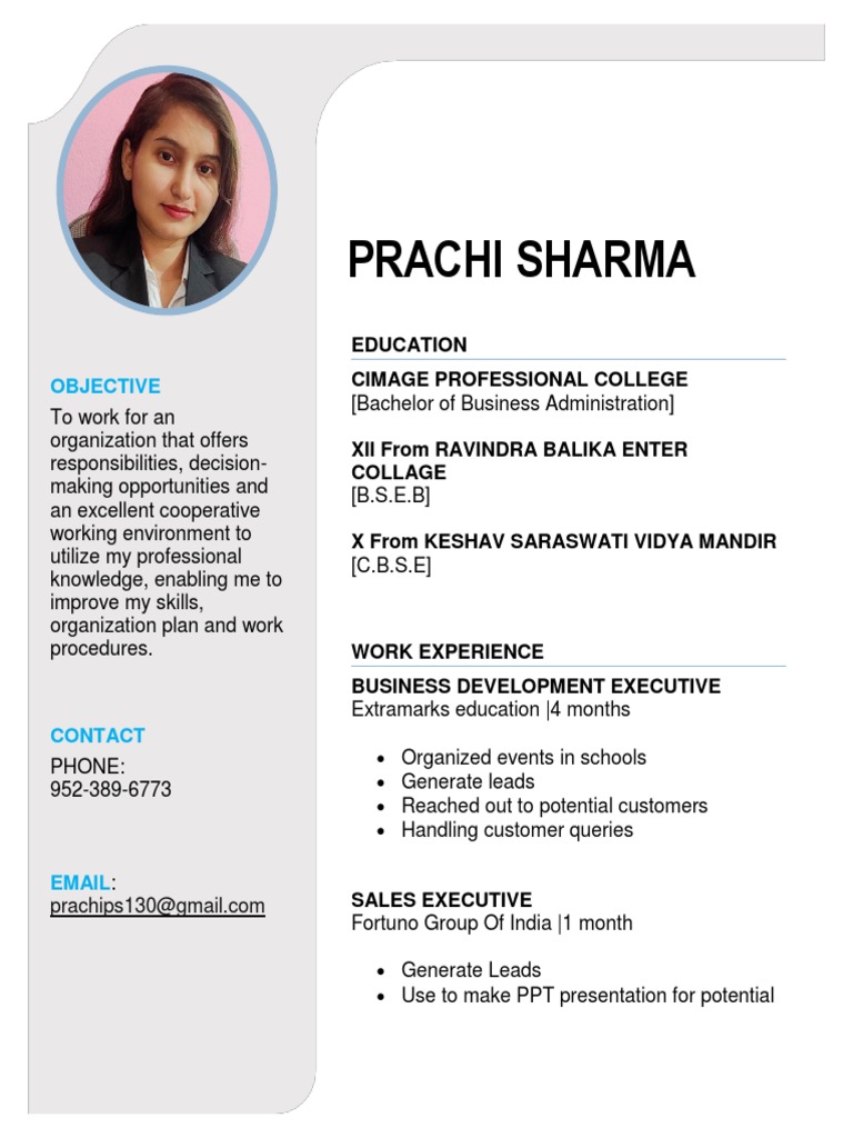 Prachi Sharma: Objective | PDF | Digital Marketing | Information Technology