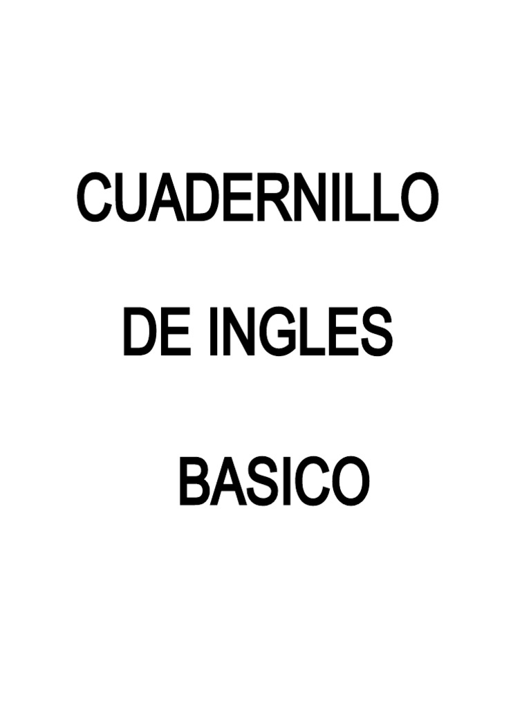 Cuadernillo de Ingles Basico | PDF | Verbo | Plural