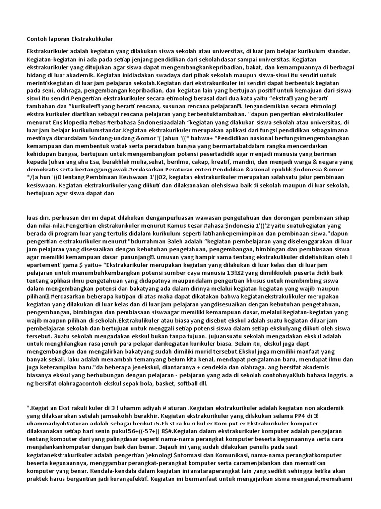 Contoh Program Ekstrakulikuler | PDF
