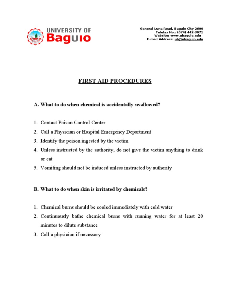 First Aid Procedures | PDF