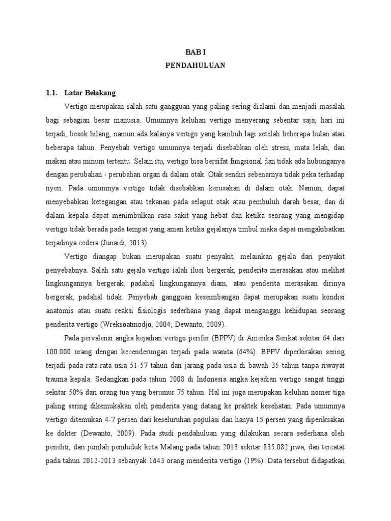 Gejala dan Ciri Vertigo Sentral | PDF