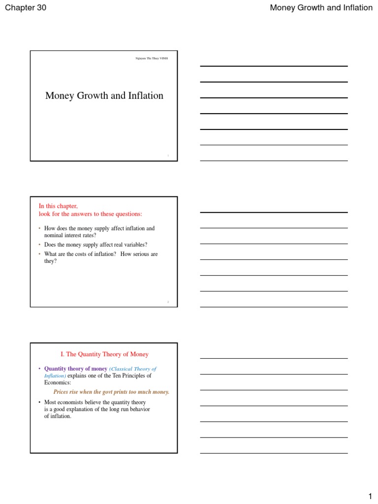 Money Growth and Inflation Explained | PDF | Inflation | Quantity ...