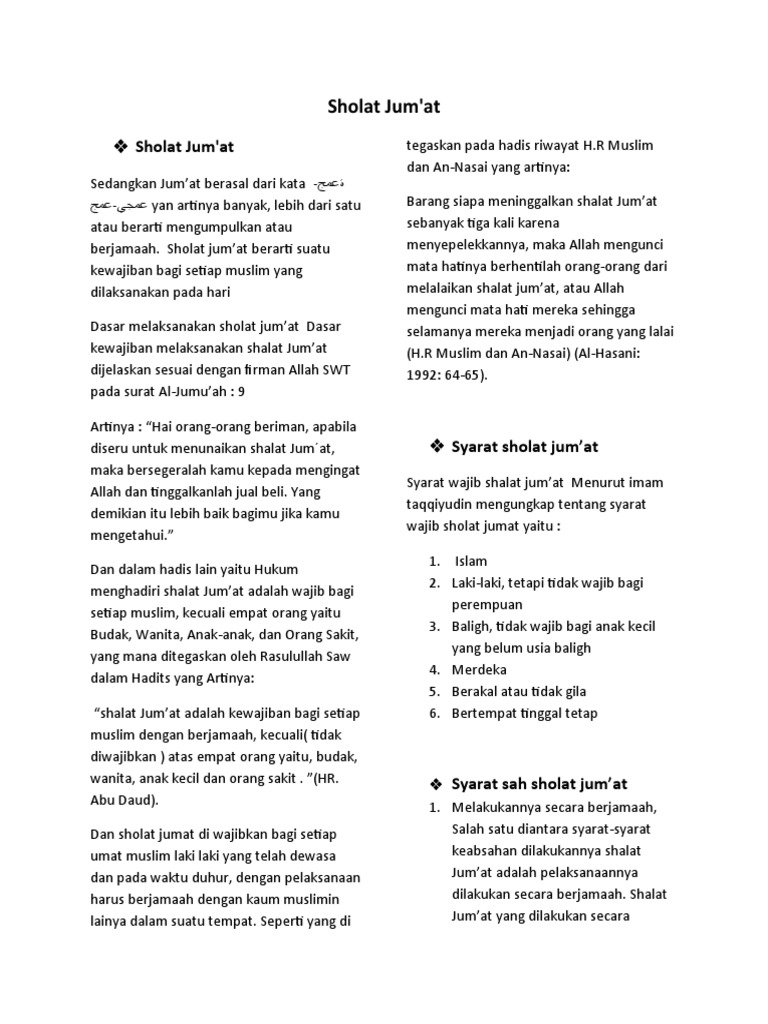 Sholat Jum'At | PDF