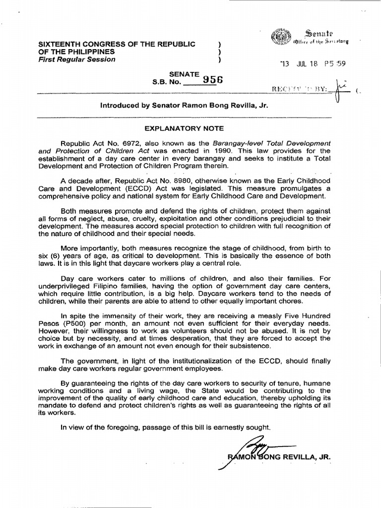 Ra 6972 | PDF | Child Care | Cost Of Living