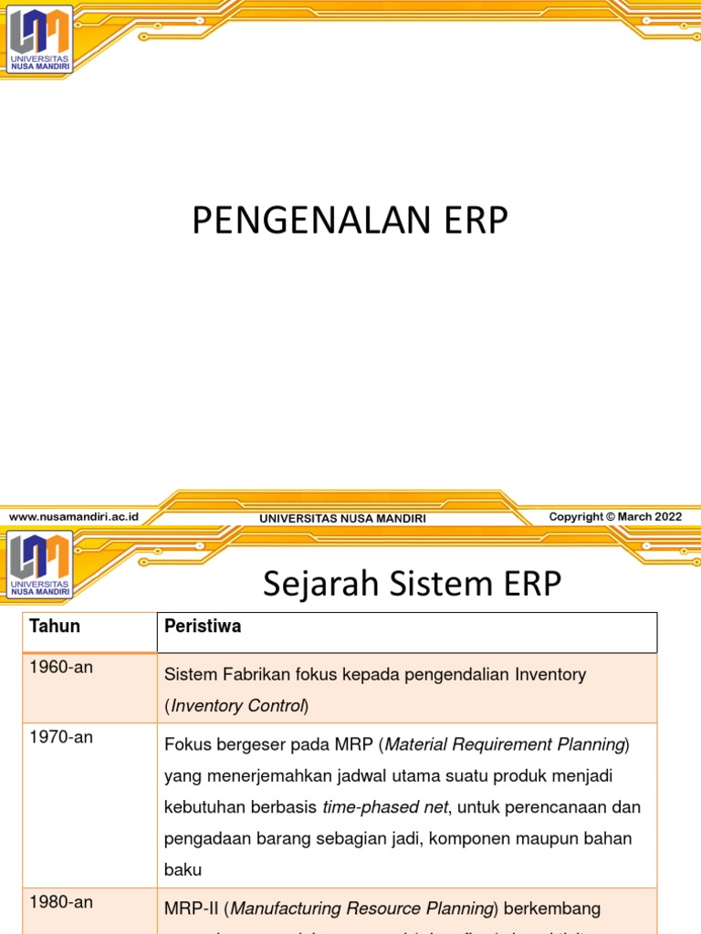 Sejarah dan Evolusi ERP | PDF