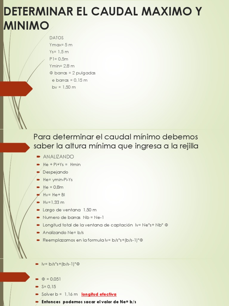 Determinar El Caudal Maximo y Minimo | PDF