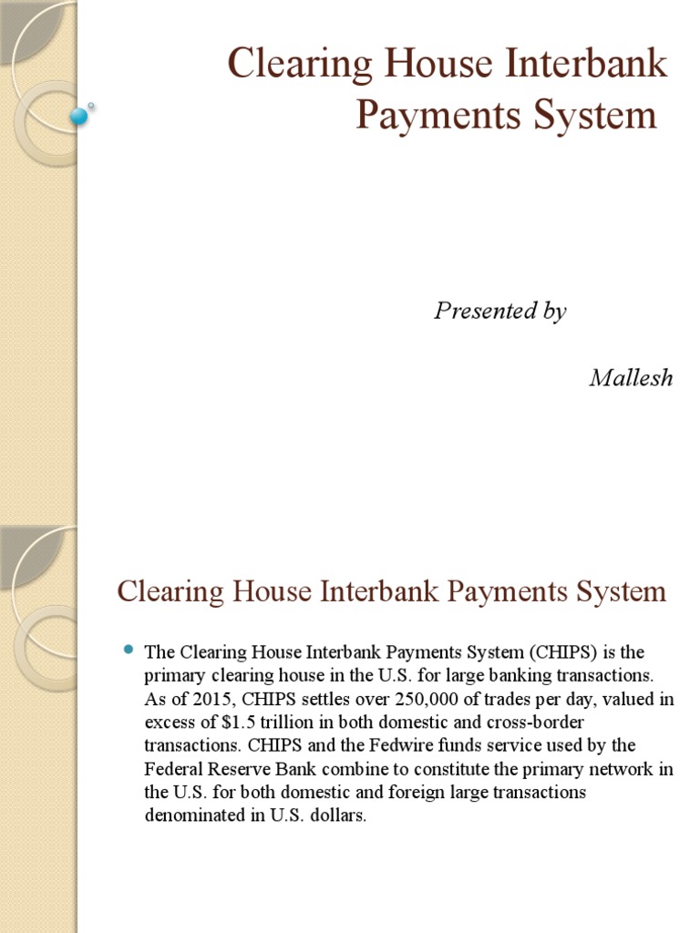 Clearing House Interbank Payments System | PDF | Social Science | Law