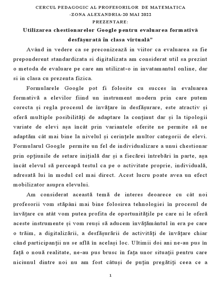 ++referat Cerc Matematica Mai 2022 | PDF