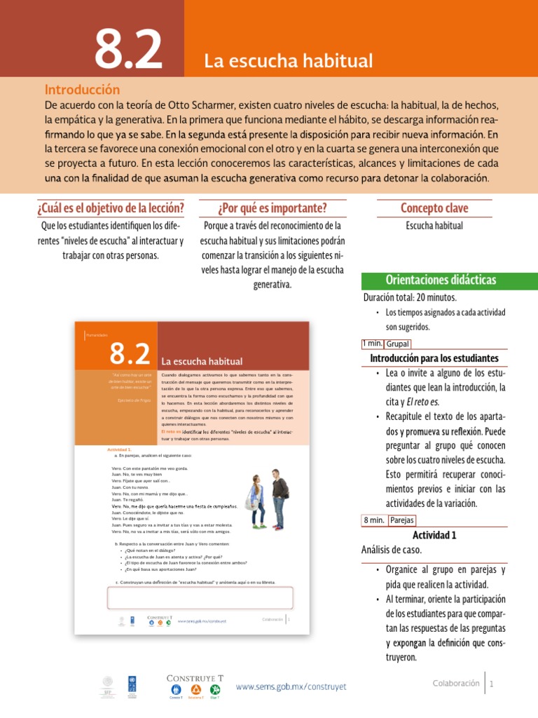 Niveles de Escucha: Guía Didáctica | PDF | Comunicación | Cognición