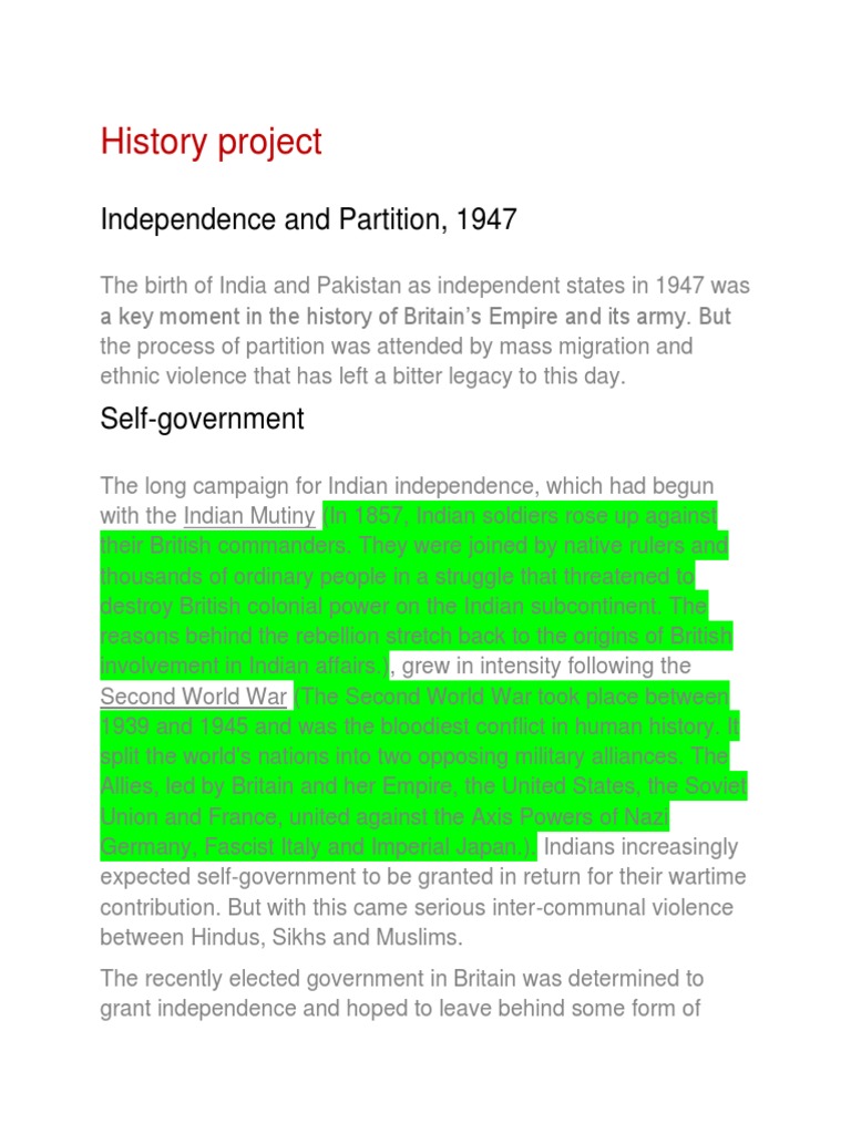 Legacy of India's Partition in 1947 | PDF | Partition Of India ...