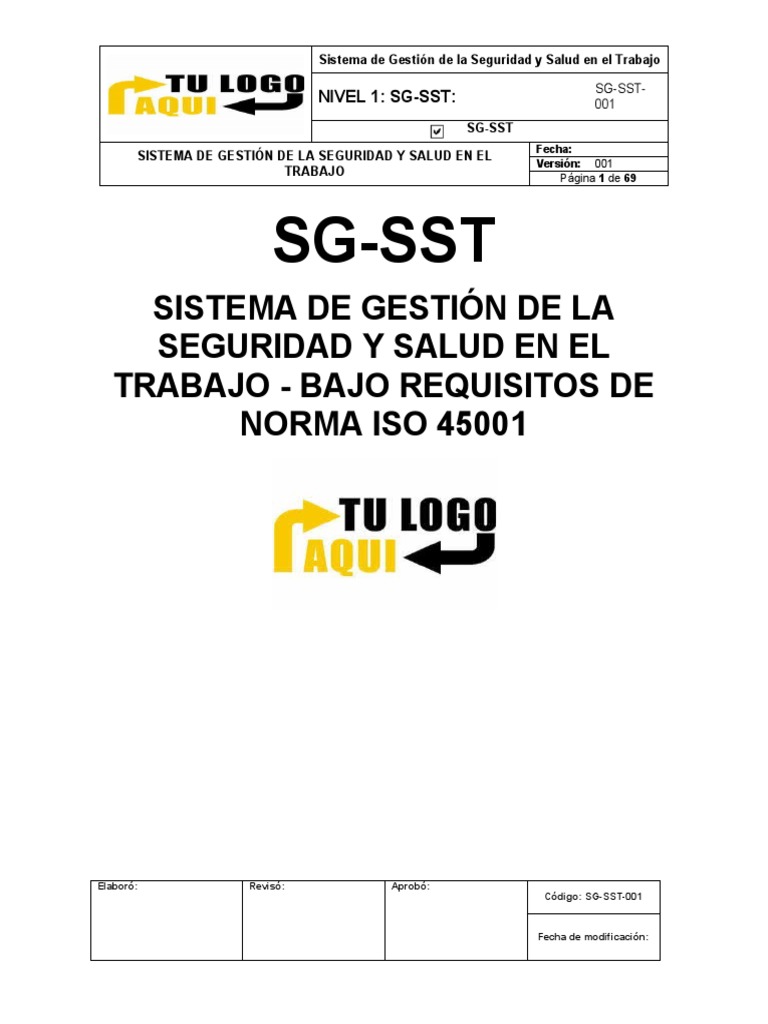 SG-SST-001 Sistema de Gesti+Ýn de La Seguridad y Salud en El Trabajo | PDF | Seguridad y salud ...
