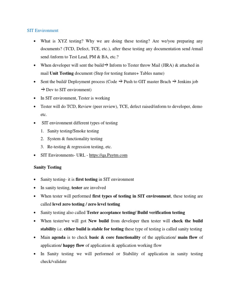 SIT Environment - Mangesh Sir | PDF | Software Testing | Graphical User ...