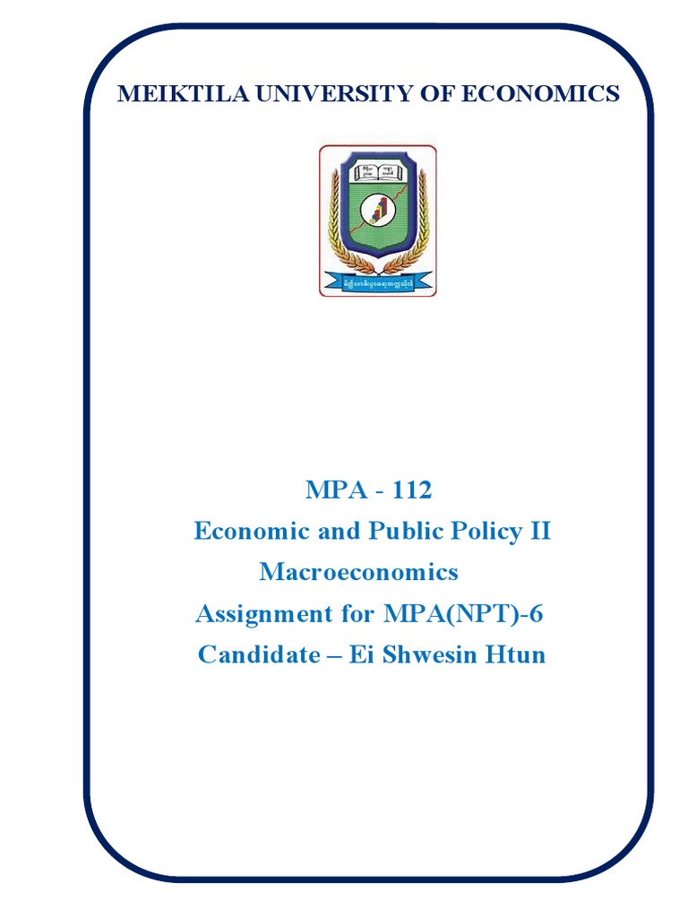 Shwe Htun Assignment | PDF | Gross Domestic Product | Income
