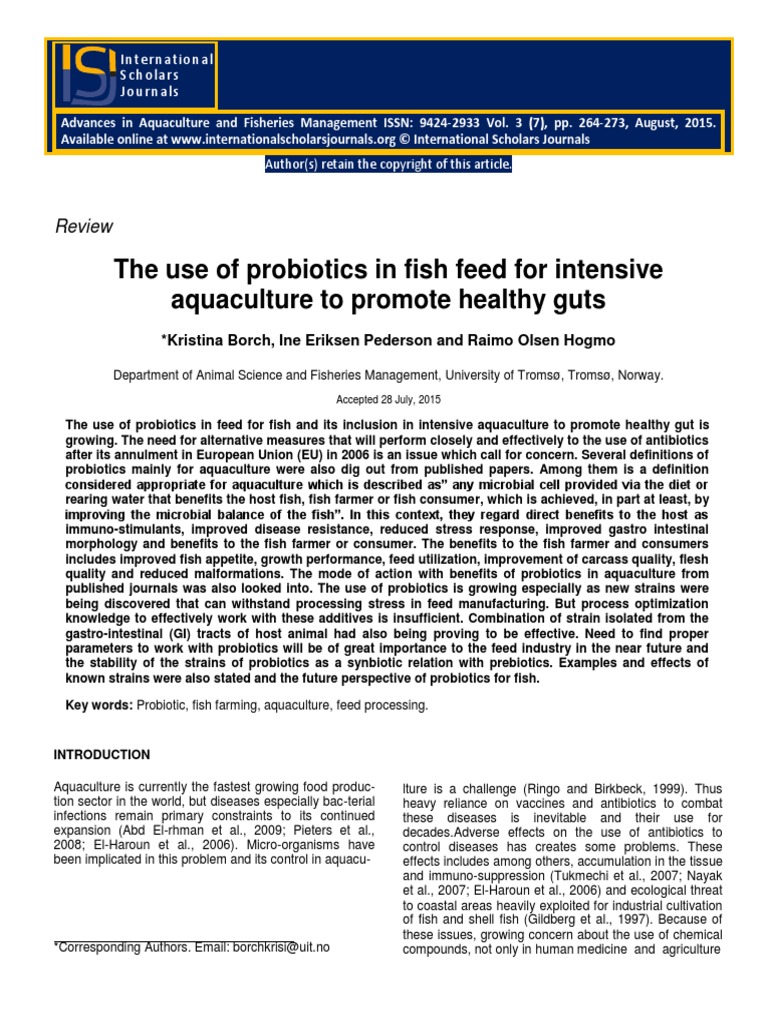 2015 The-Use-Of-Probiotics-In-Fish-Feed-For-Intensive-Aquaculture-To ...