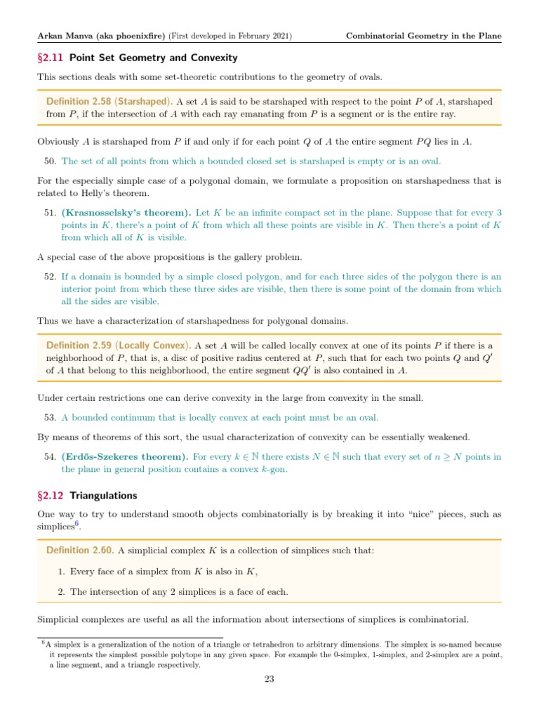 Combinatorial Geometry Handout - Phoenixfire-23-40 | PDF | Polygon ...