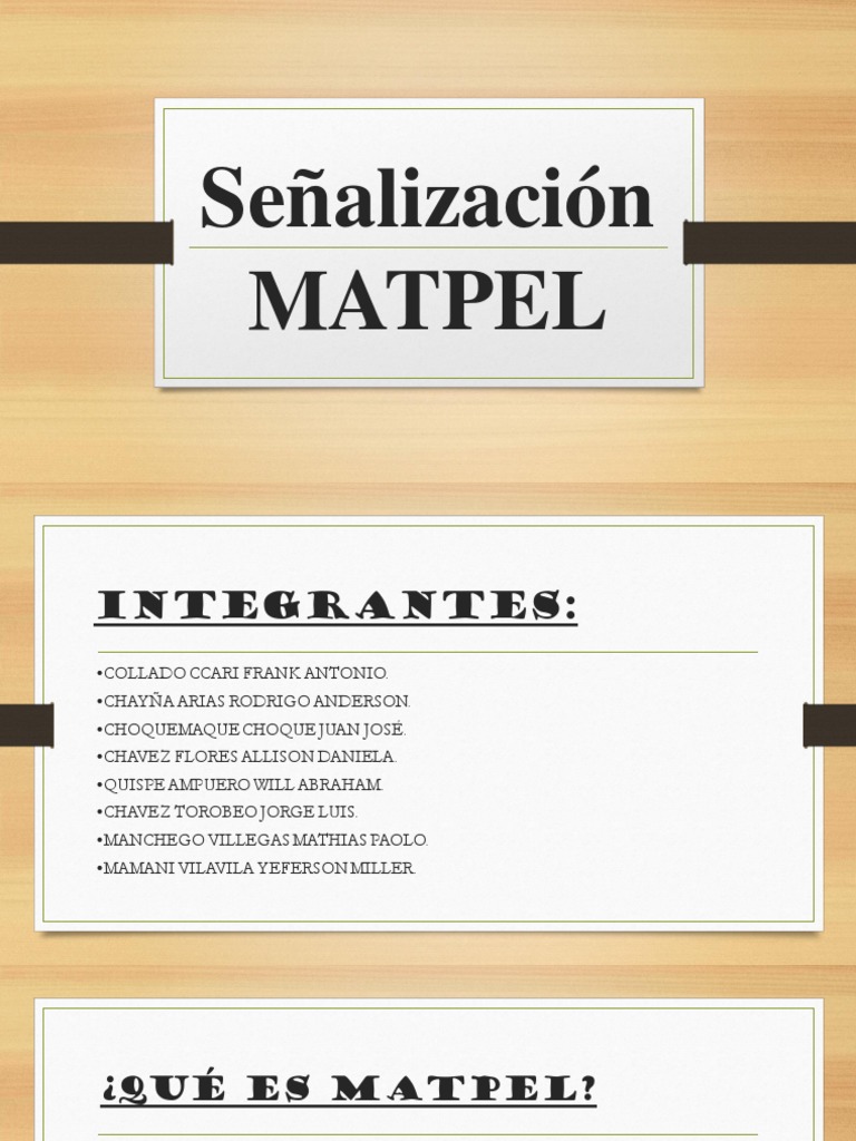 Señalización de MATPEL | PDF