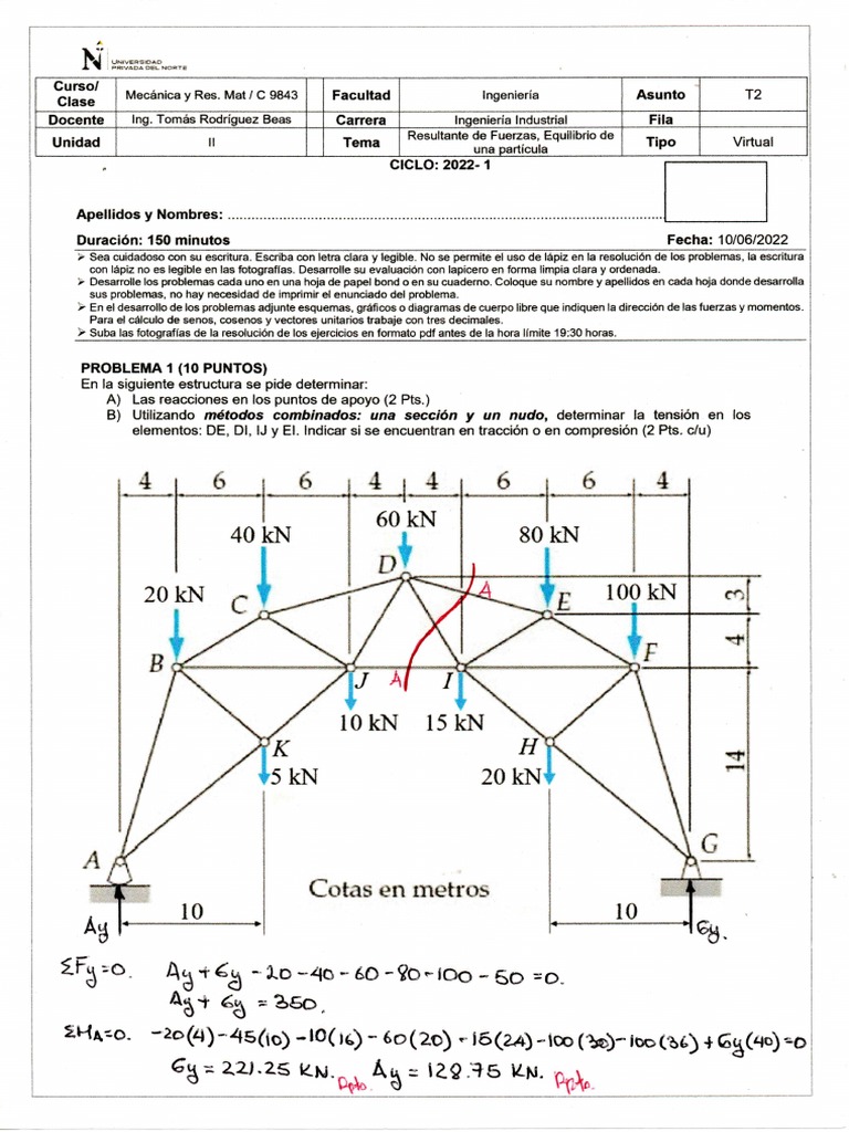 t2 Solución-Mecanica y Resistencia de Materiales | PDF
