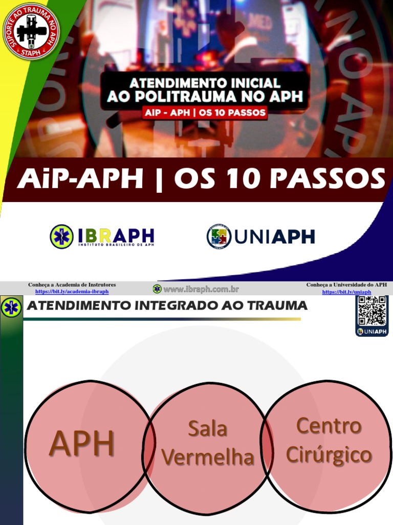 Ibraph Slides Politrauma No Aph Atendimento Inicial Os 10 Passos | PDF | Dor | Coluna vertebral