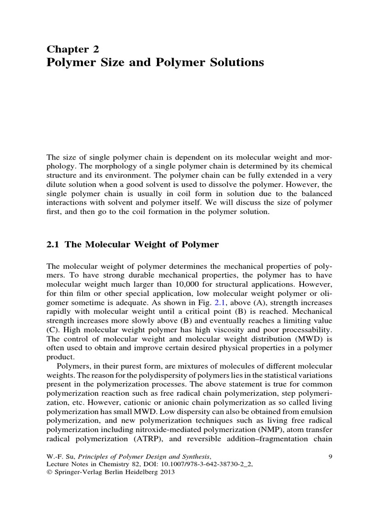 Polymer Size and Polymer Solutions | PDF | Polymers | Molecular Mass