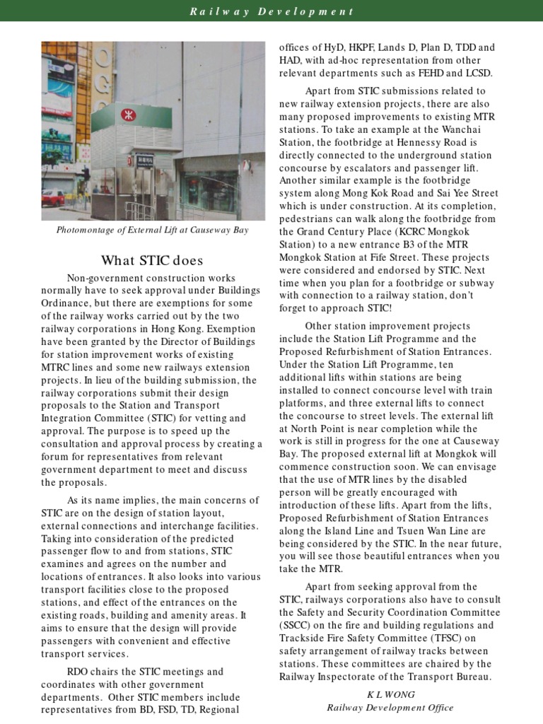 What STIC Does | PDF | Passenger Rail Transport | Rail Transport