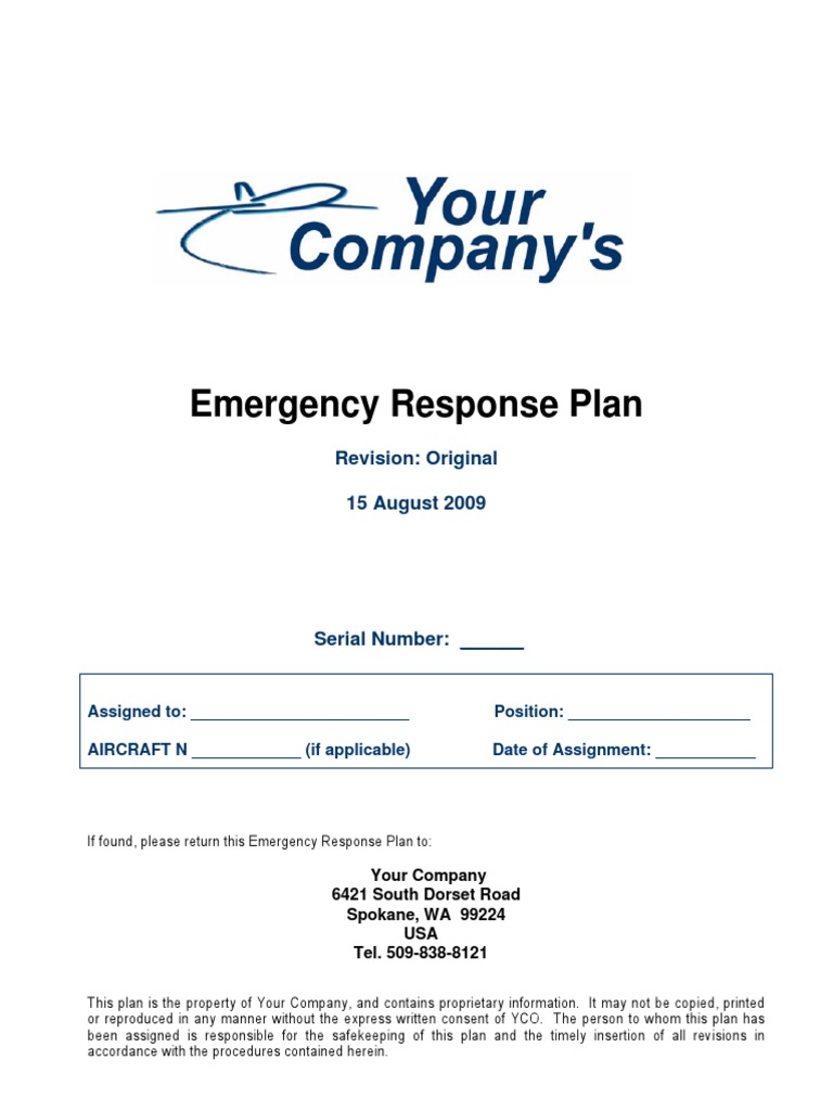 Emergency Response Plan Sample | PDF | Emergency | Aviation Accidents ...