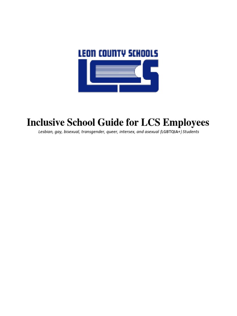 Inclusive School Guide For LCS Employees | PDF | Gender | Gender Studies
