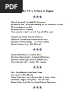 Fifty States That Rhyme Lyrics | PDF