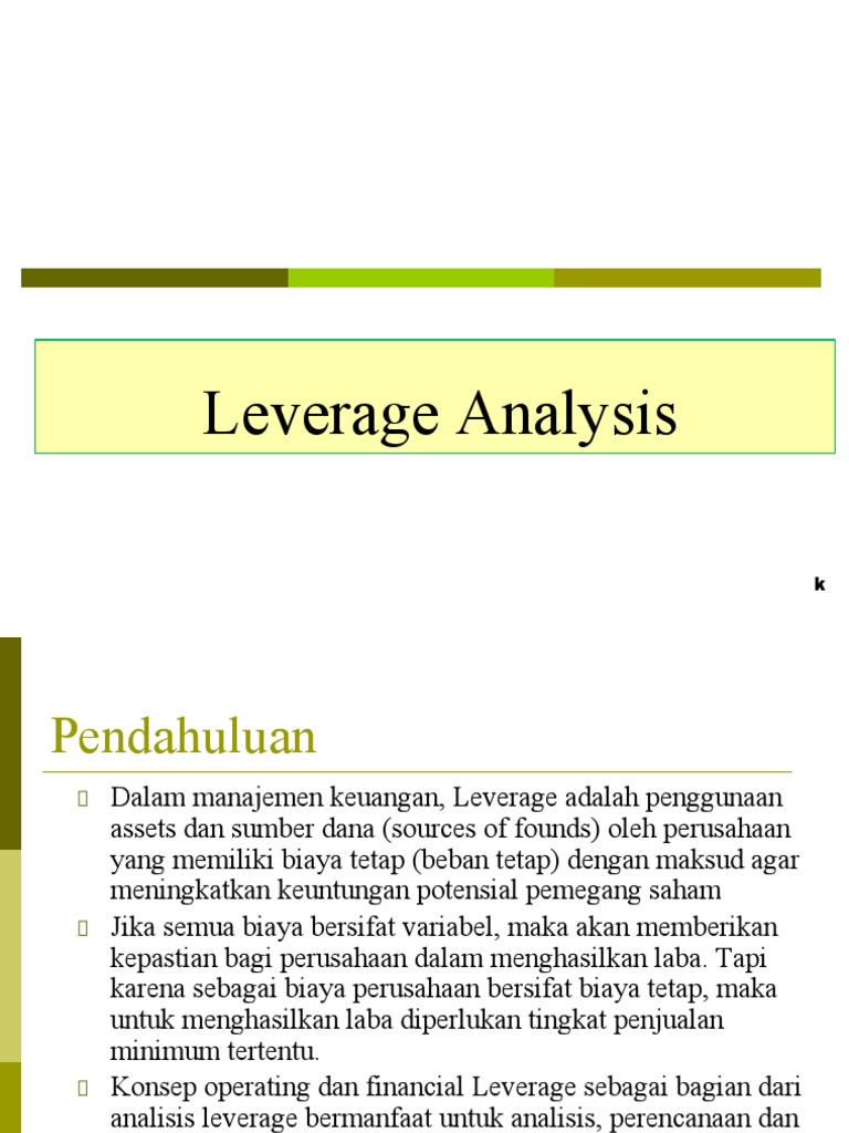 Materi Analisis Leverage | PDF | Bisnis | Teknologi & Rekayasa