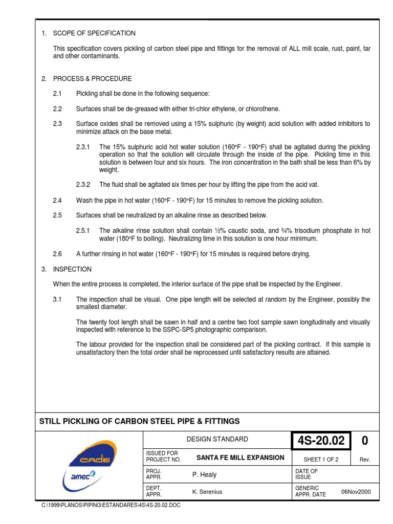 Still Pickling of Carbon Steel Pipe & Fittings | Download Free PDF | Pipe (Fluid Conveyance ...