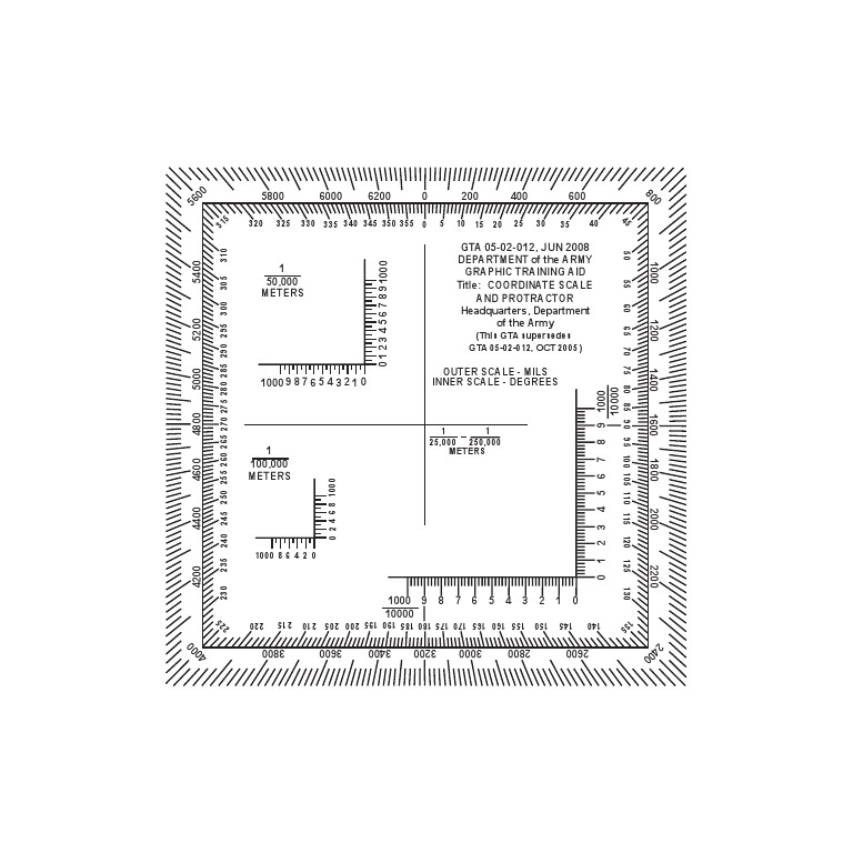 Military Coordinate Scale Protractor | PDF | Home & Garden | Computers
