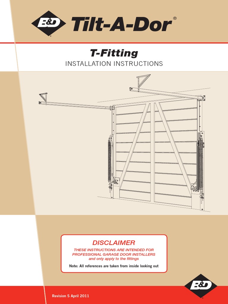 Tilt-A-Door - Installation Guide | PDF | Screw | Door